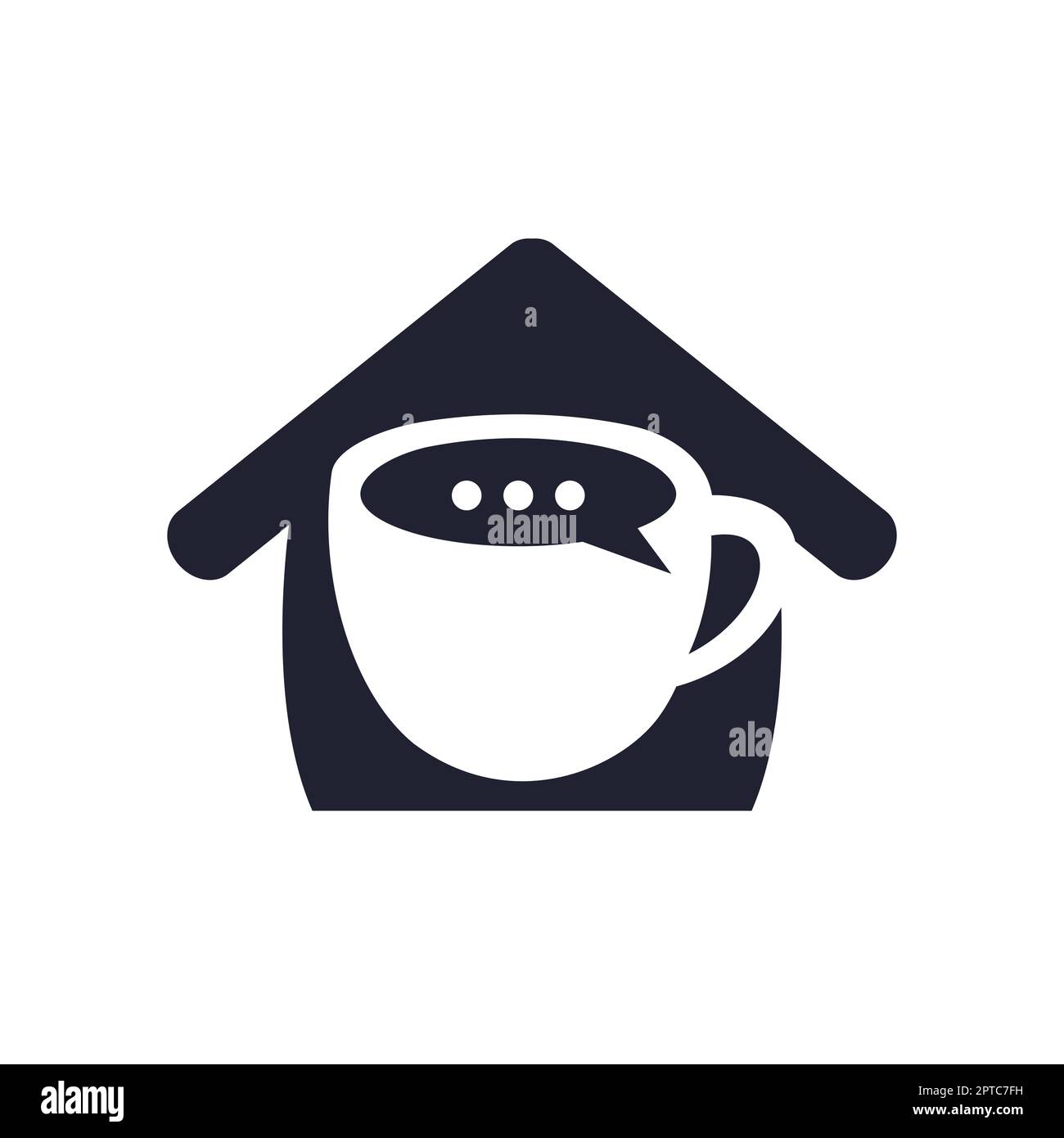 Coffee talk vector logo design. Coffee cup with bubble chat icon vector ...