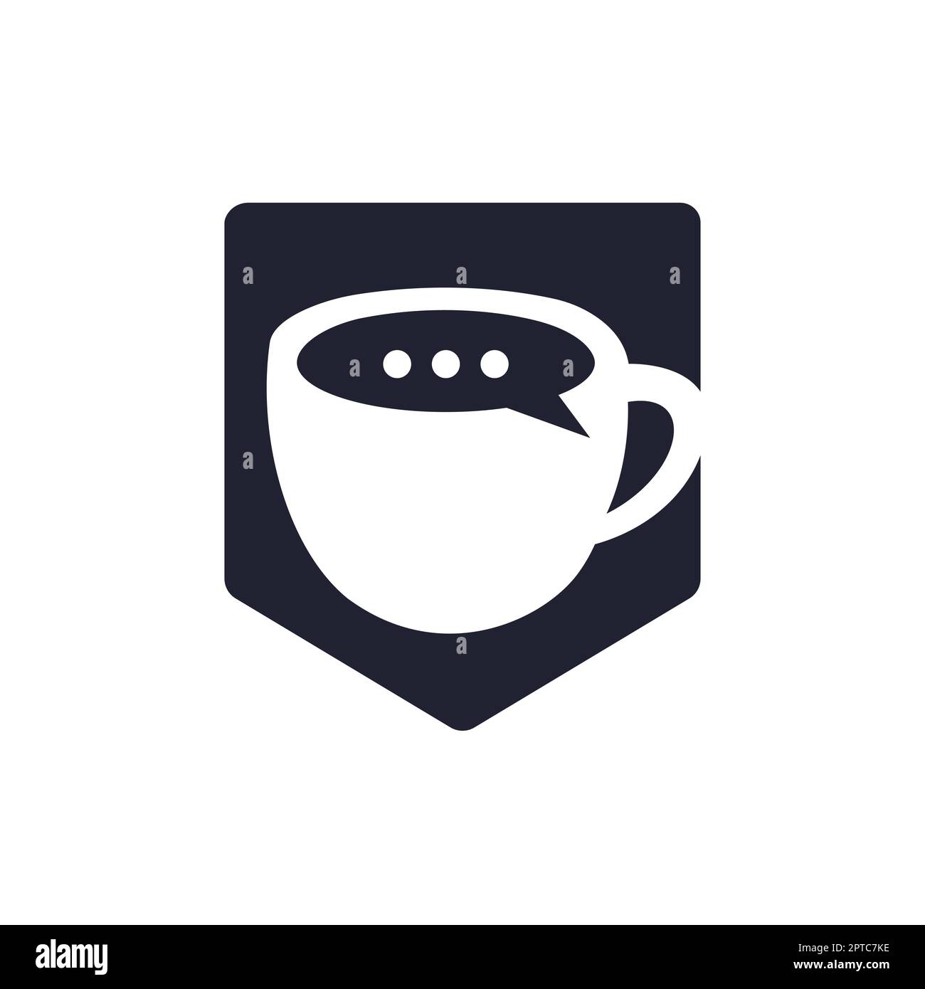 Coffee talk vector logo design. Coffee cup with bubble chat icon vector ...
