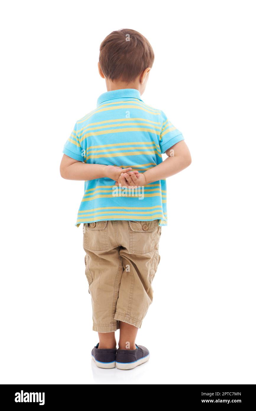One person boy preteen child caucasian white back side view Cut Out ...