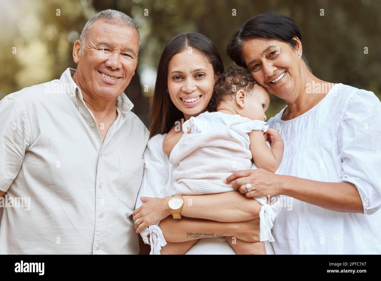Happy Black Family With Grandparents
