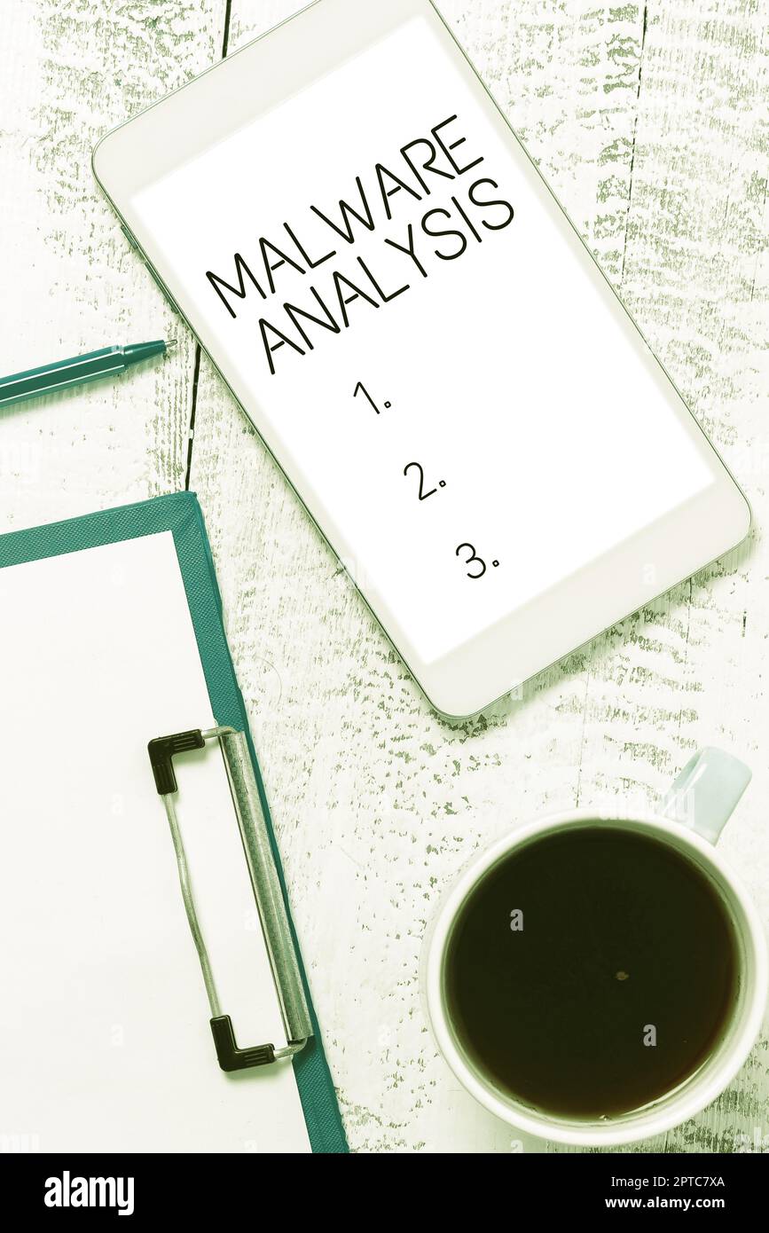 Text caption presenting Malware Analysis, Concept meaning activities a ...