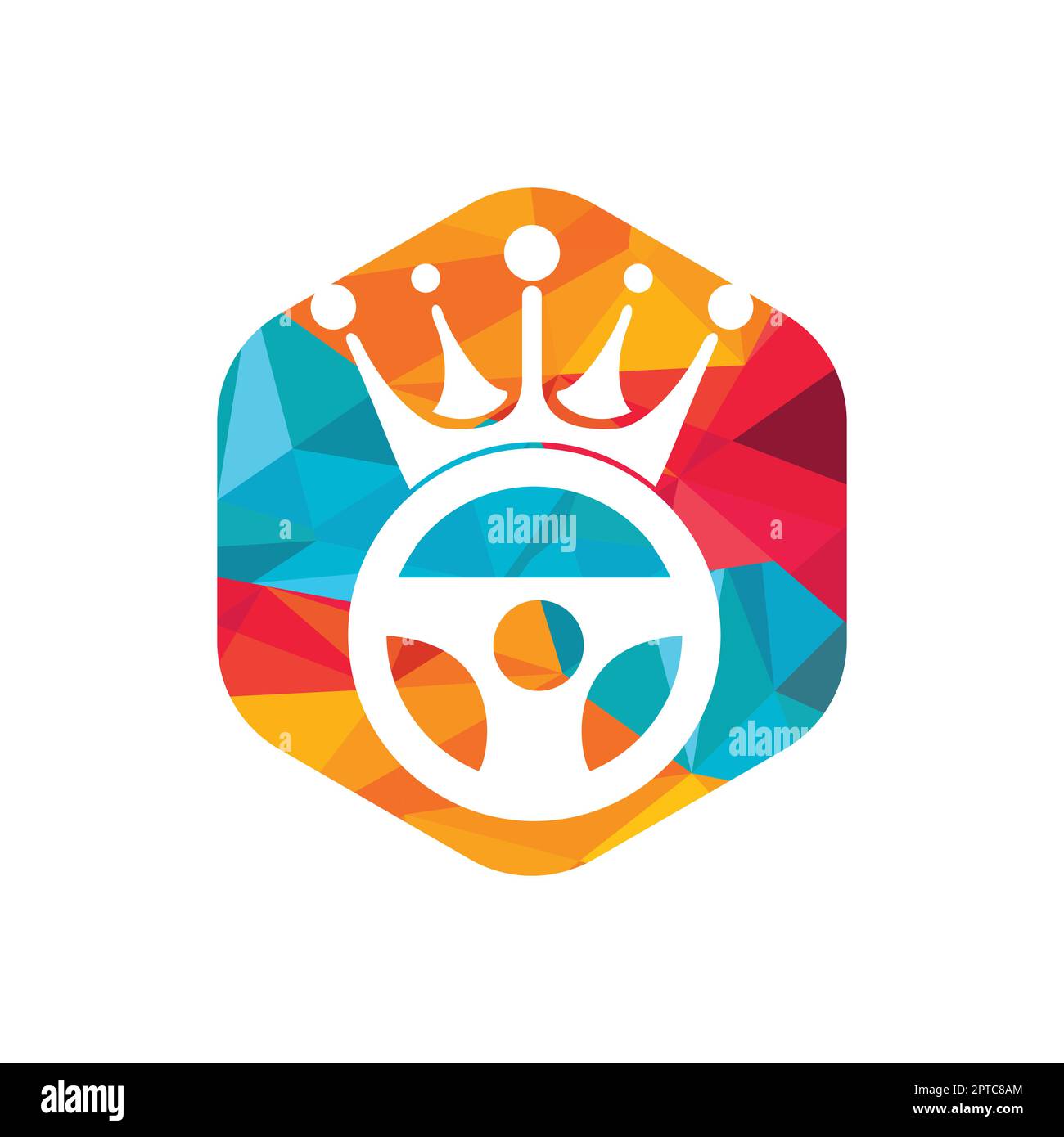 Drive king vector logo design. Steering and crown vector icon Stock ...