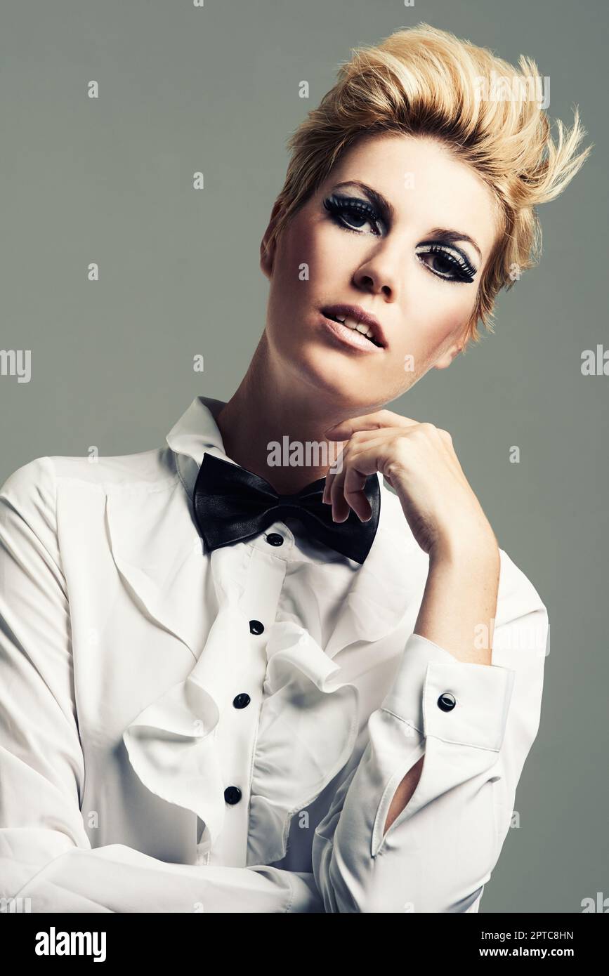 Looking chic and stylish. Portrait of a beautiful young runway model ...