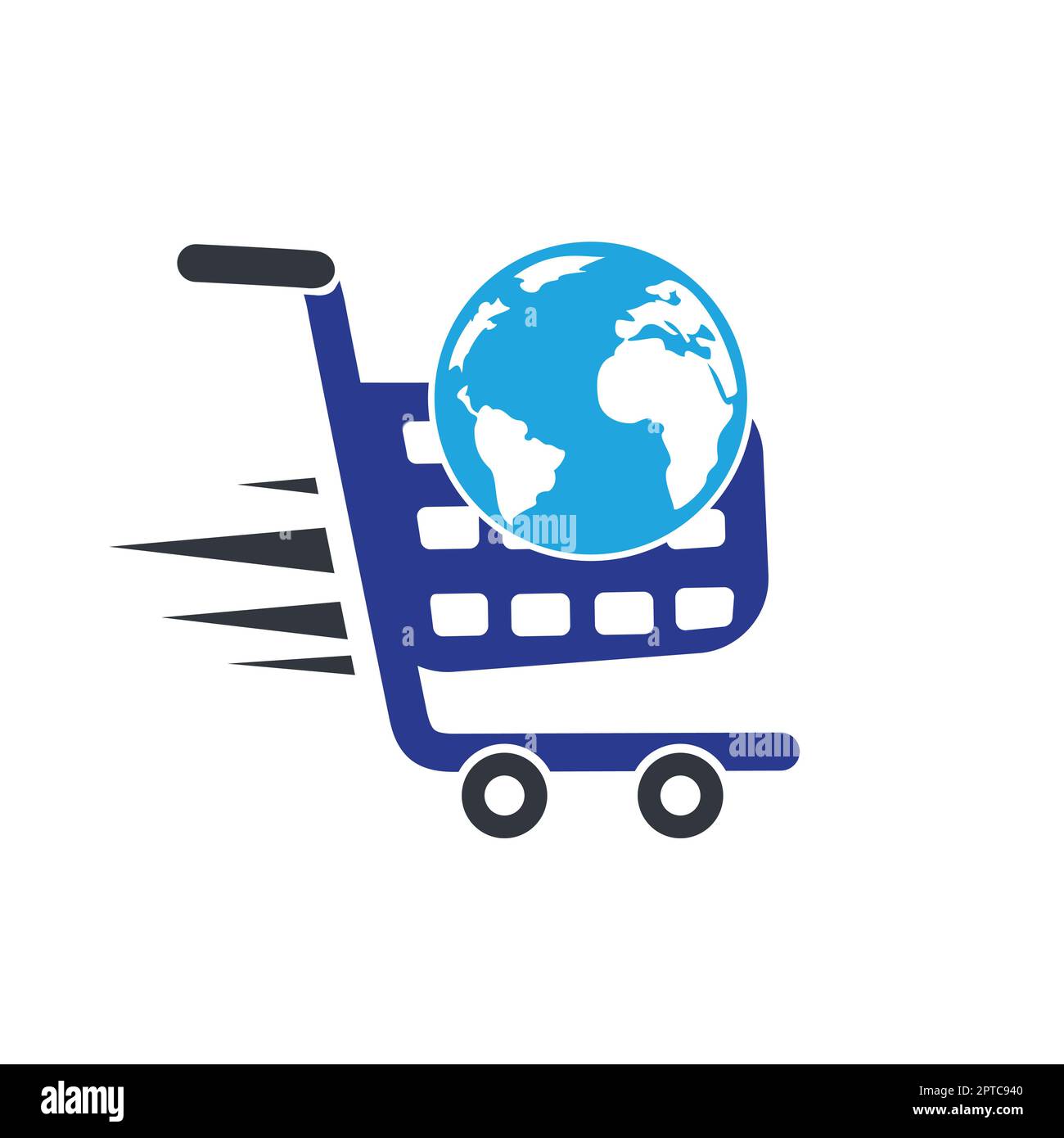 Globe shopping cart vector logo design. Online Shop logo designs ...