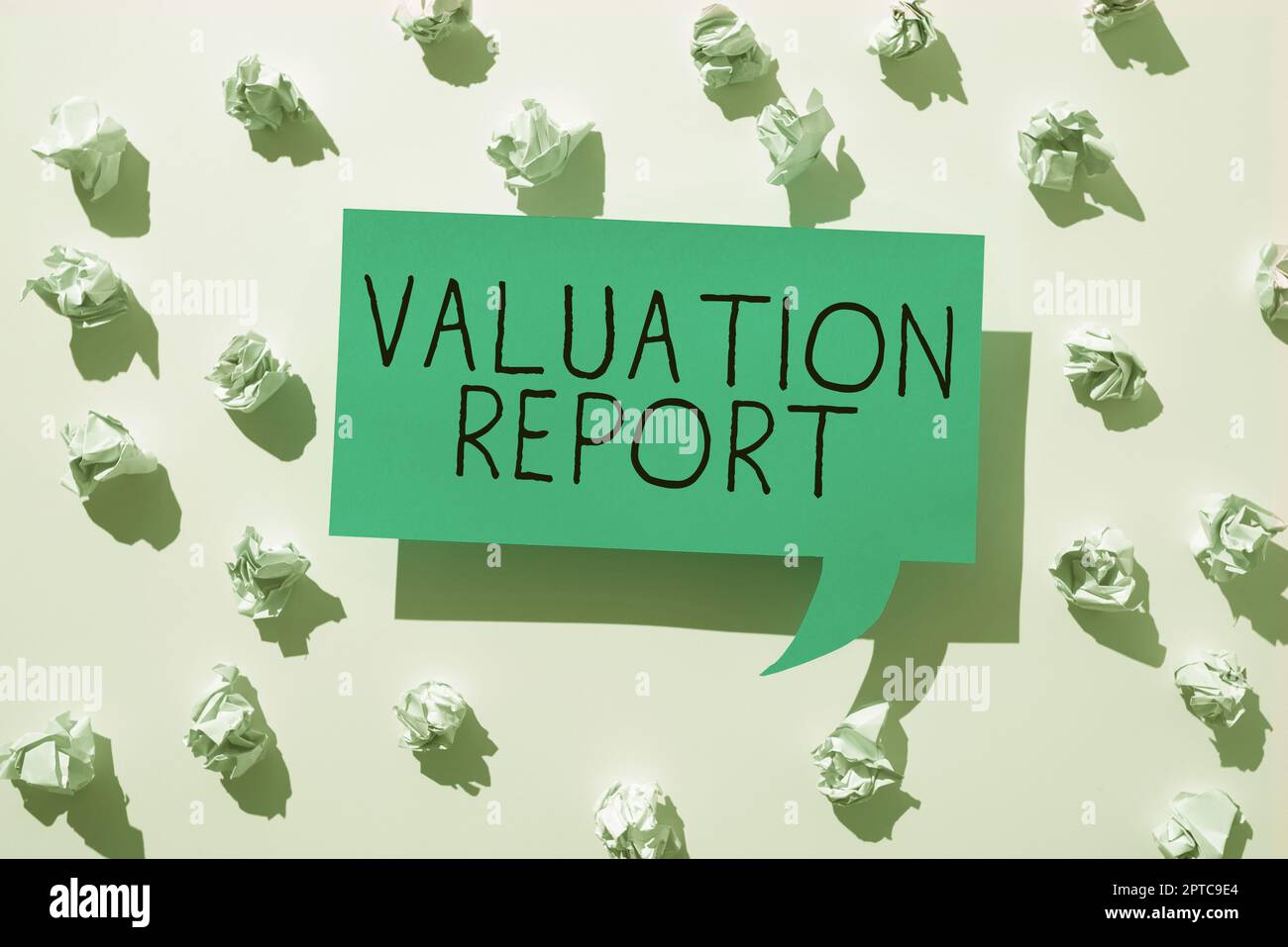 Sign displaying Valuation Report, Business idea process of converting ...