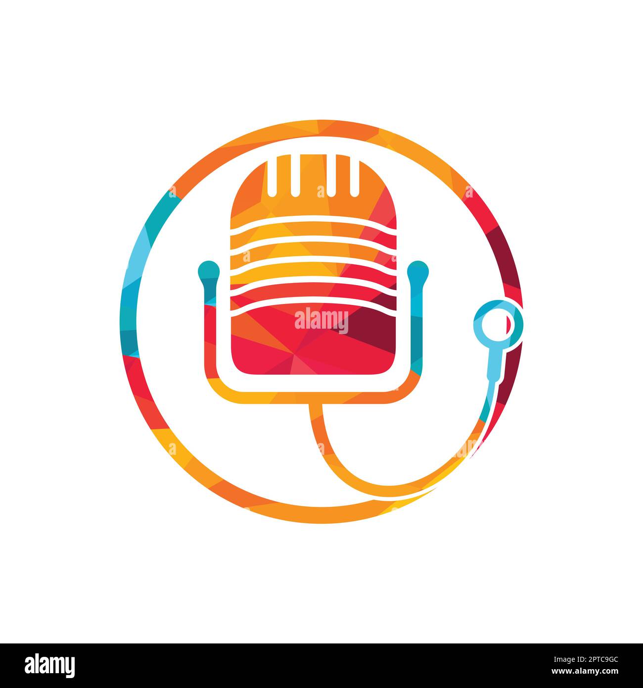 Doctor podcast vector logo design. Stethoscope and microphone ...