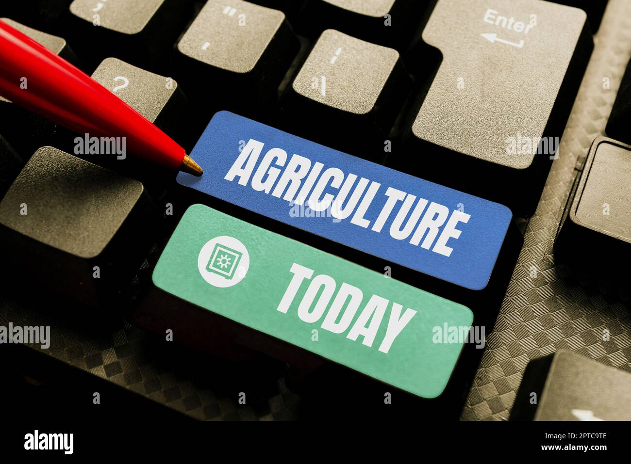 Sign displaying Agriculture, Business overview a condition marked by a ...
