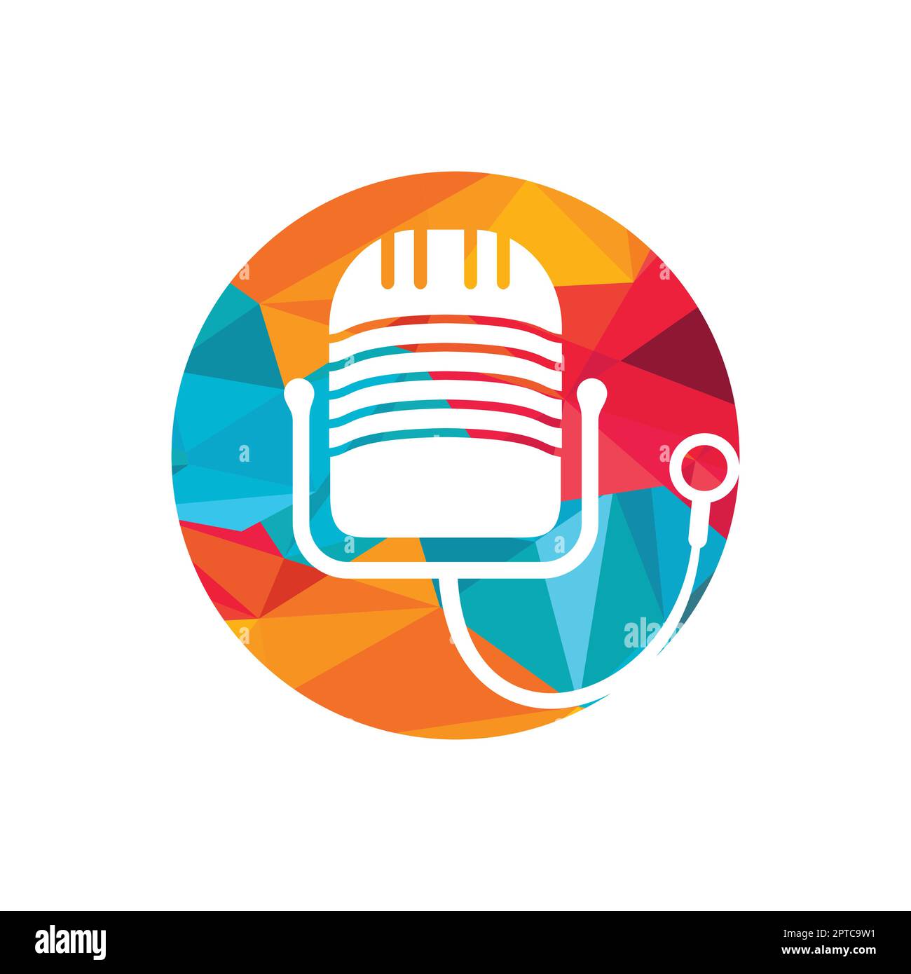 Doctor podcast vector logo design. Stethoscope and microphone ...