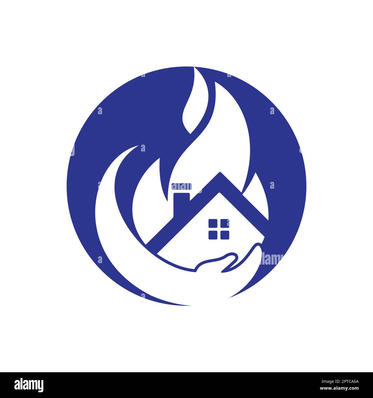 Home insurance vector logo concept. Hand with fire and home icon logo ...