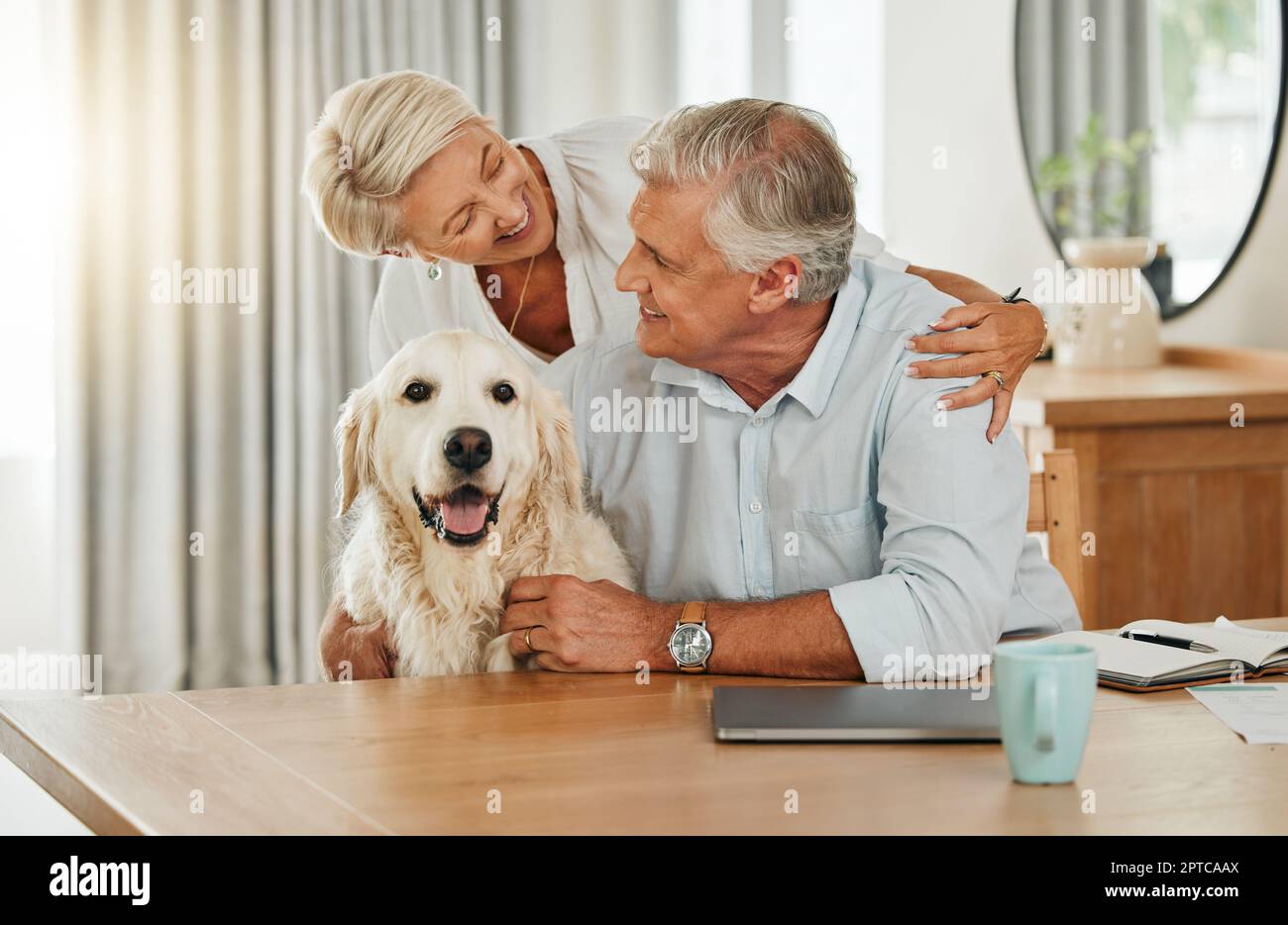 Happy elderly lady with dog hi-res stock photography and images - Alamy