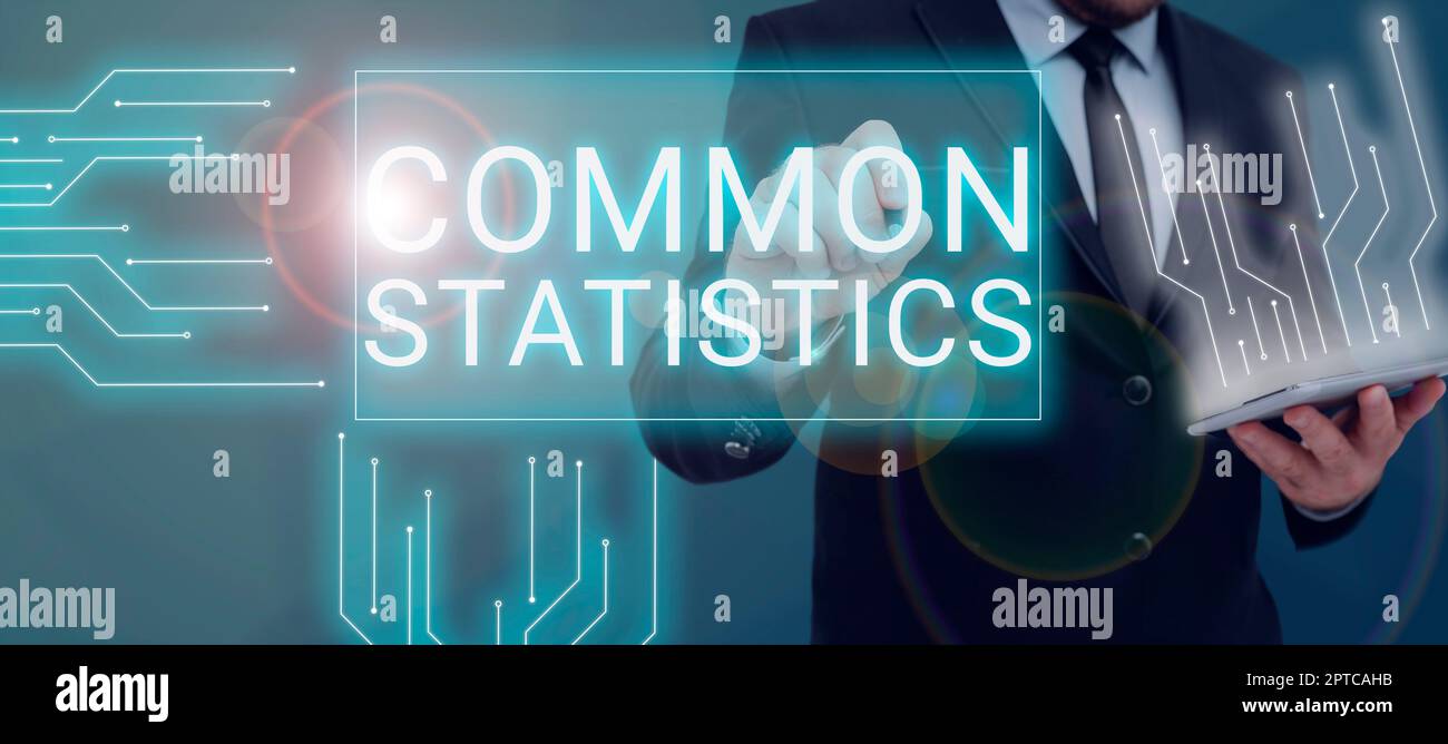 Handwriting text Common Statistics, Business overview deals with ...