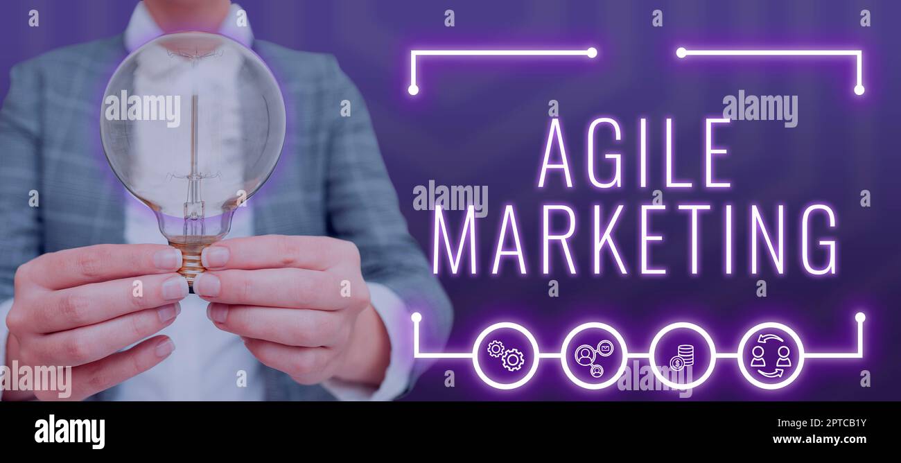 Sign displaying Agile Marketing, Concept meaning anything that is kept ...