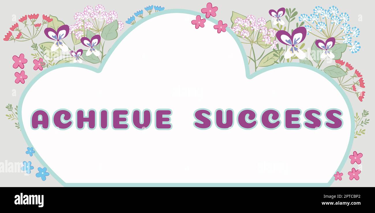 Text caption presenting Achieve Success, Word for search for potential ...