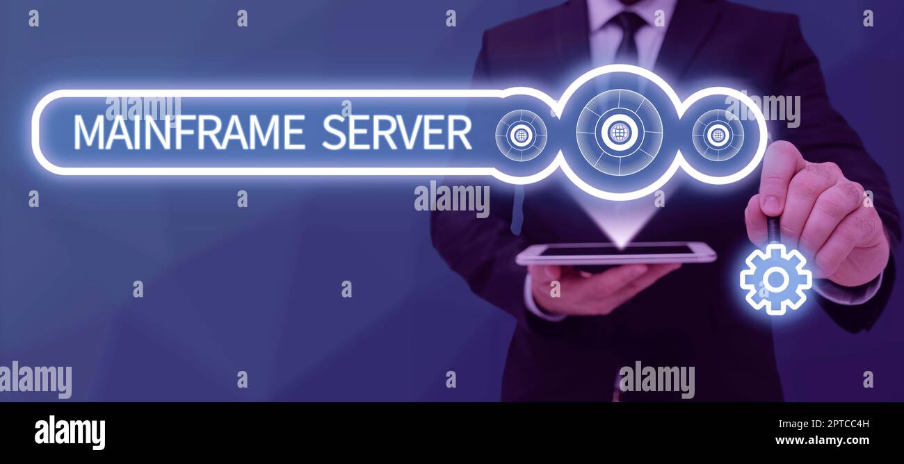 Hand writing sign Mainframe Server, Concept meaning the inability to ...