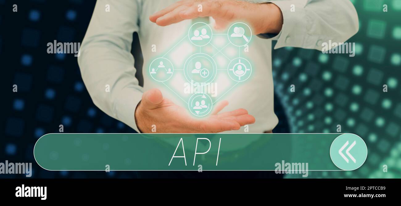 Writing Displaying Text Api Conceptual Photo Set Of Routines Protocols And Tools For Building