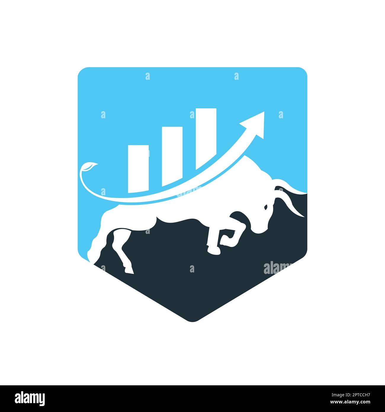 Financial bull logo design. Trade Bull Chart, finance logo. Economy ...