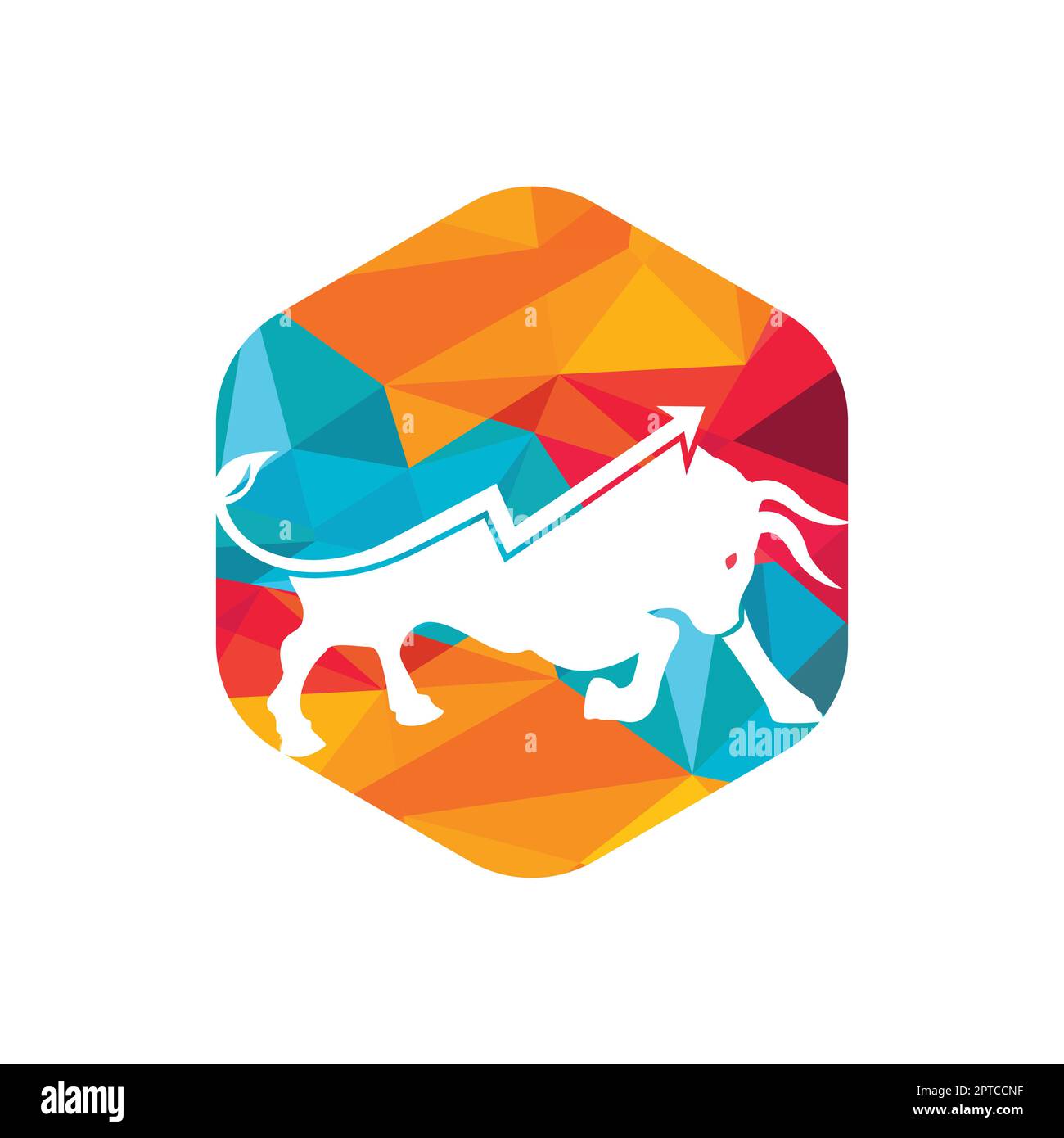 Financial bull logo design. Trade Bull Chart, finance logo. Economy ...