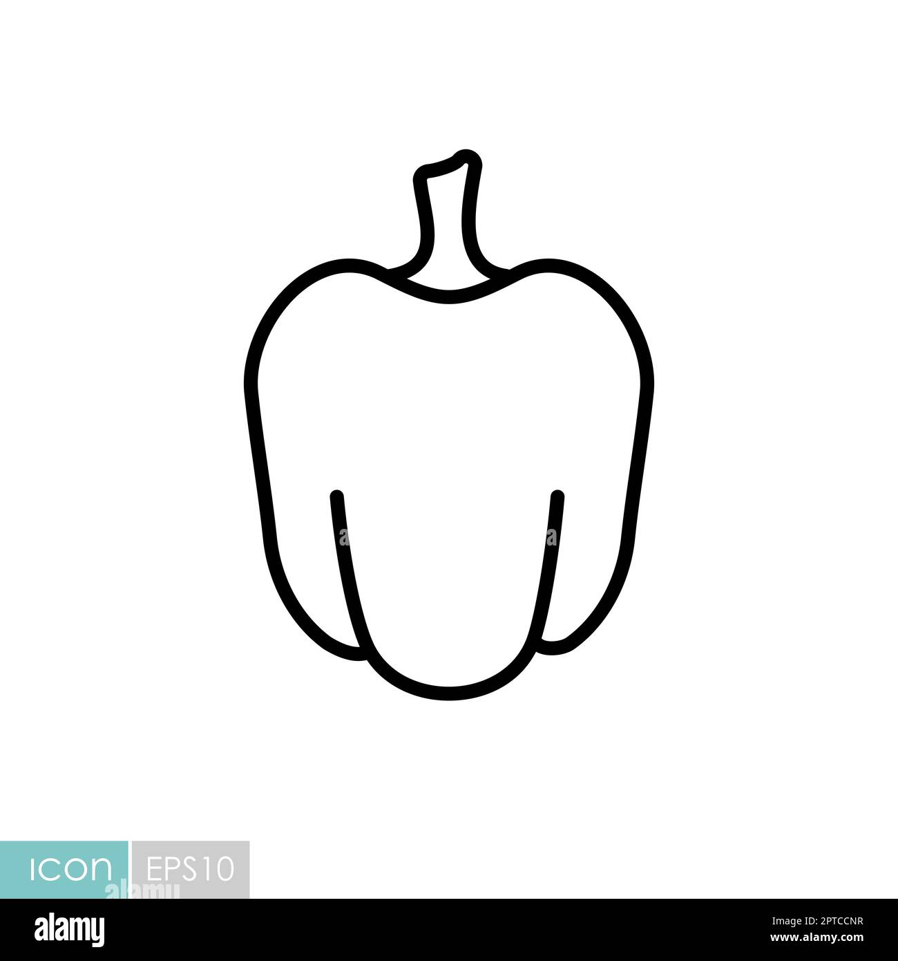 Bell Pepper or paprika isolated design vector icon. Vegetable sign ...