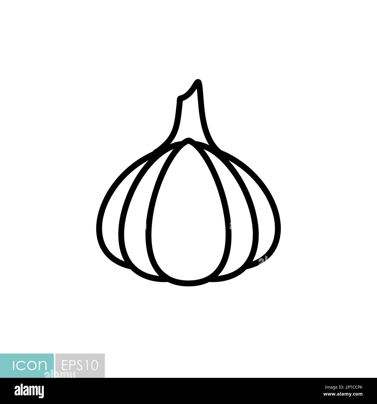 Garlic bulb, allium sativum isolated design vector icon. Vegetable sign ...