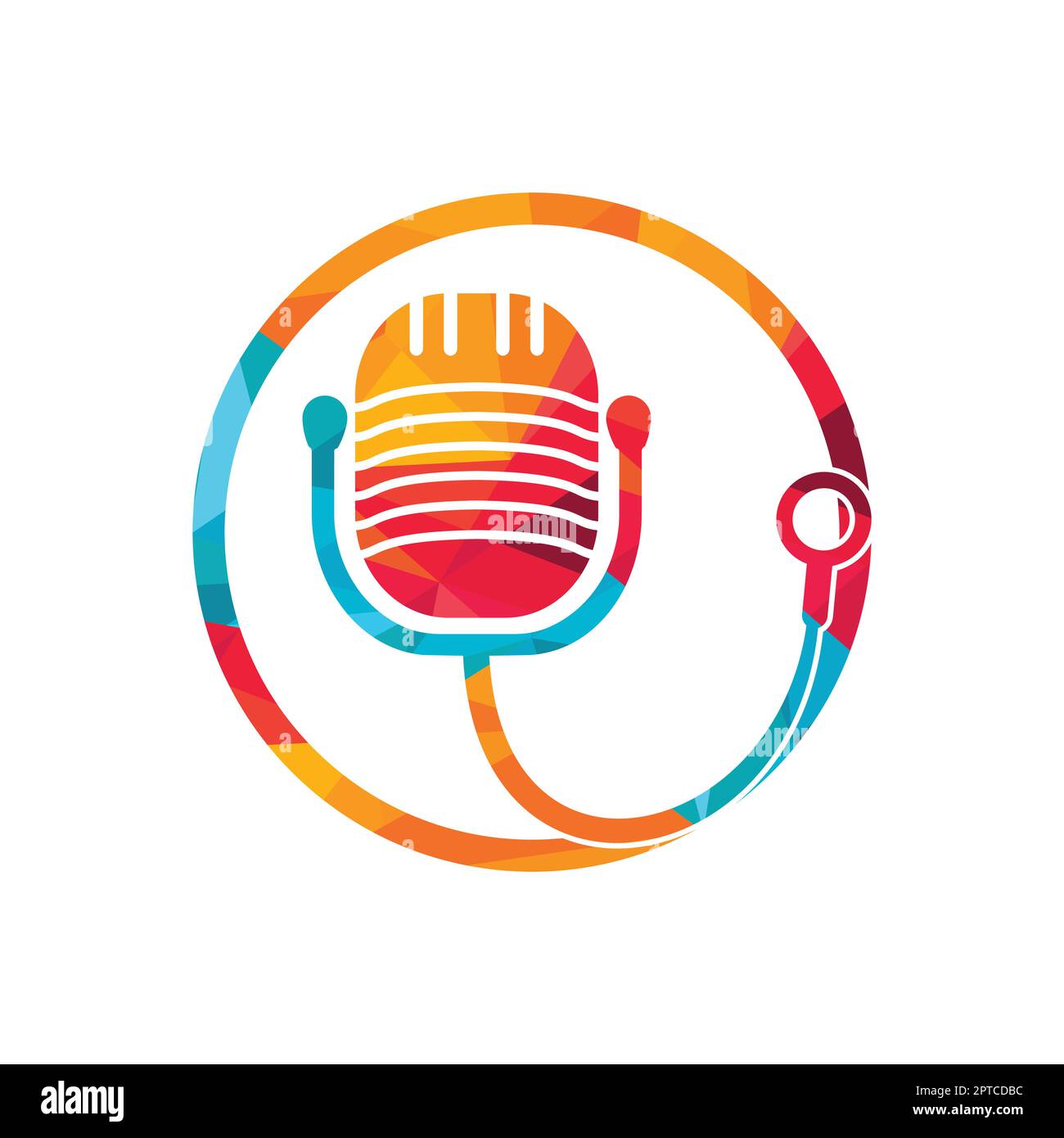 Doctor podcast vector logo design. Stethoscope and microphone ...