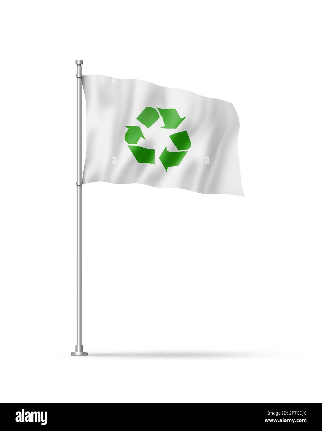 recycling symbol flag, 3D illustration, isolated on white Stock Photo ...