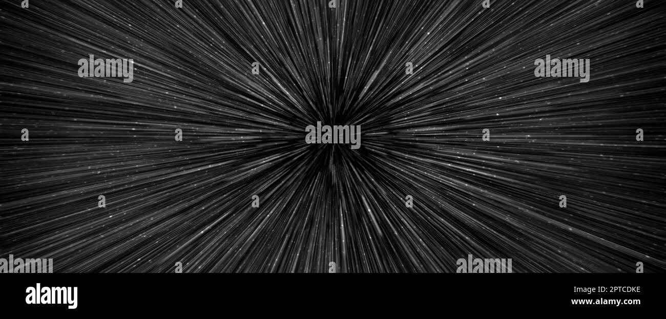 Hyperspace speed effect in night starry sky. Bright black galaxy ...