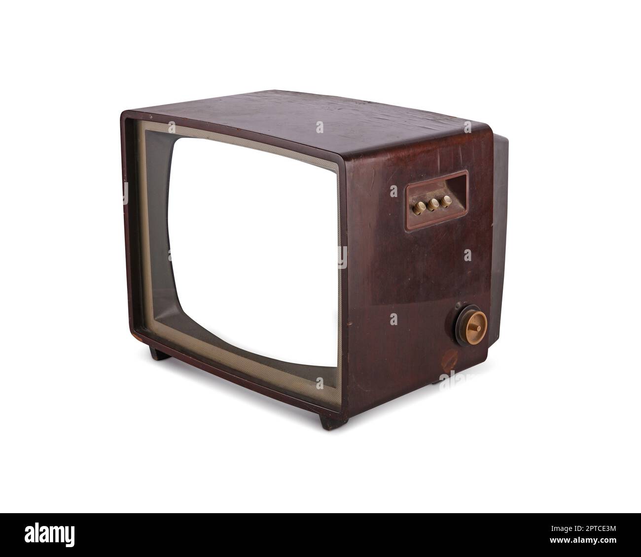 old tv on white background isolated Stock Photo - Alamy