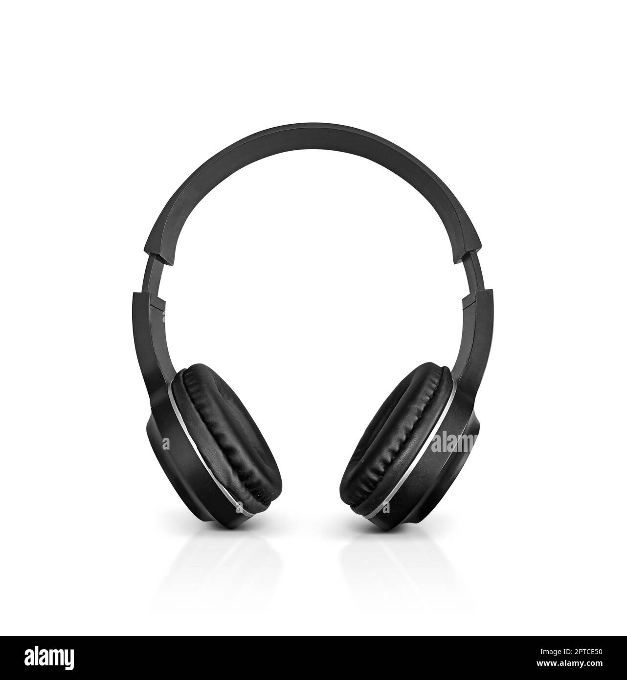 Wireless headphones black color Black and White Stock Photos & Images ...