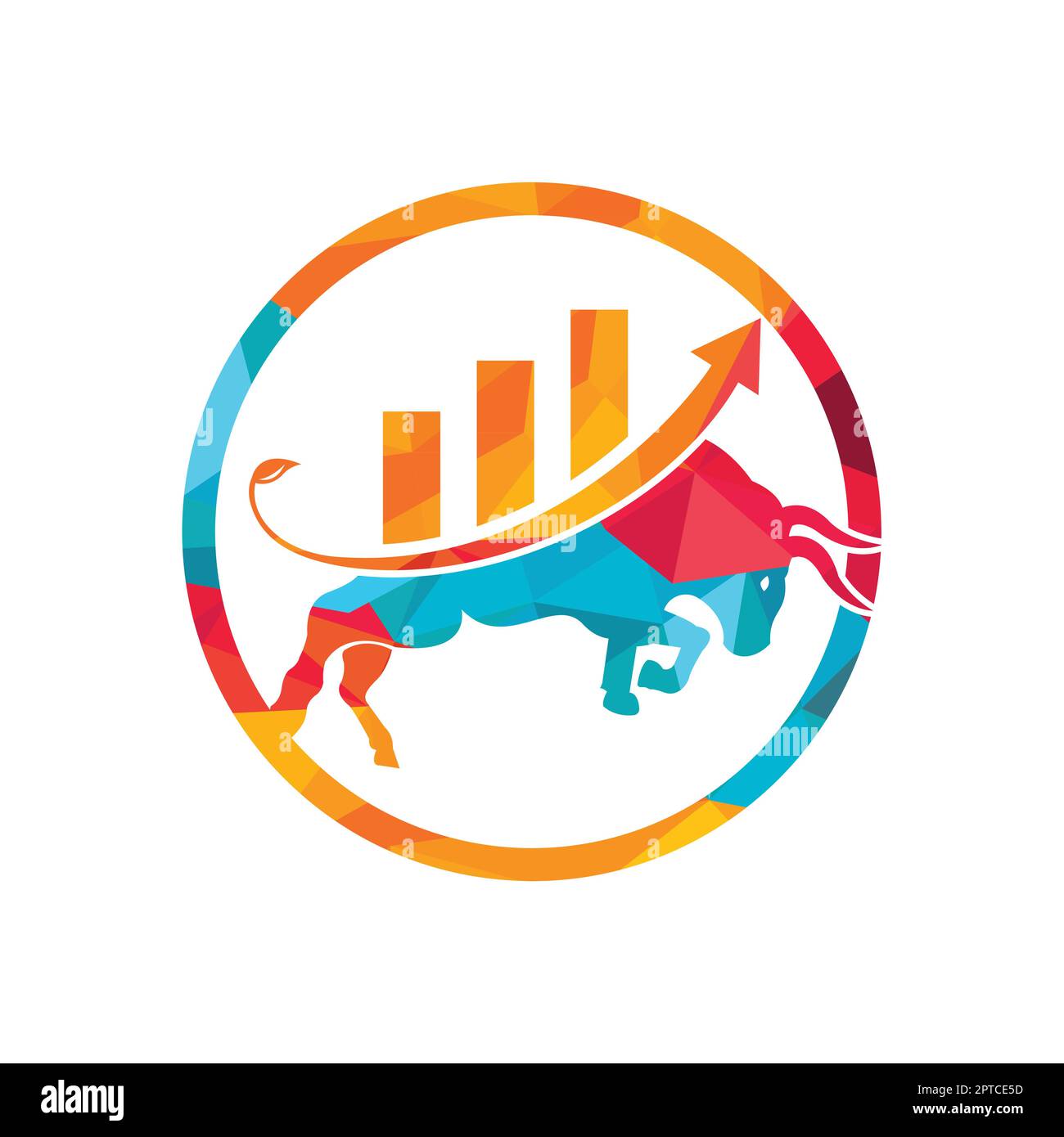 Financial bull logo design. Trade Bull Chart, finance logo. Economy ...