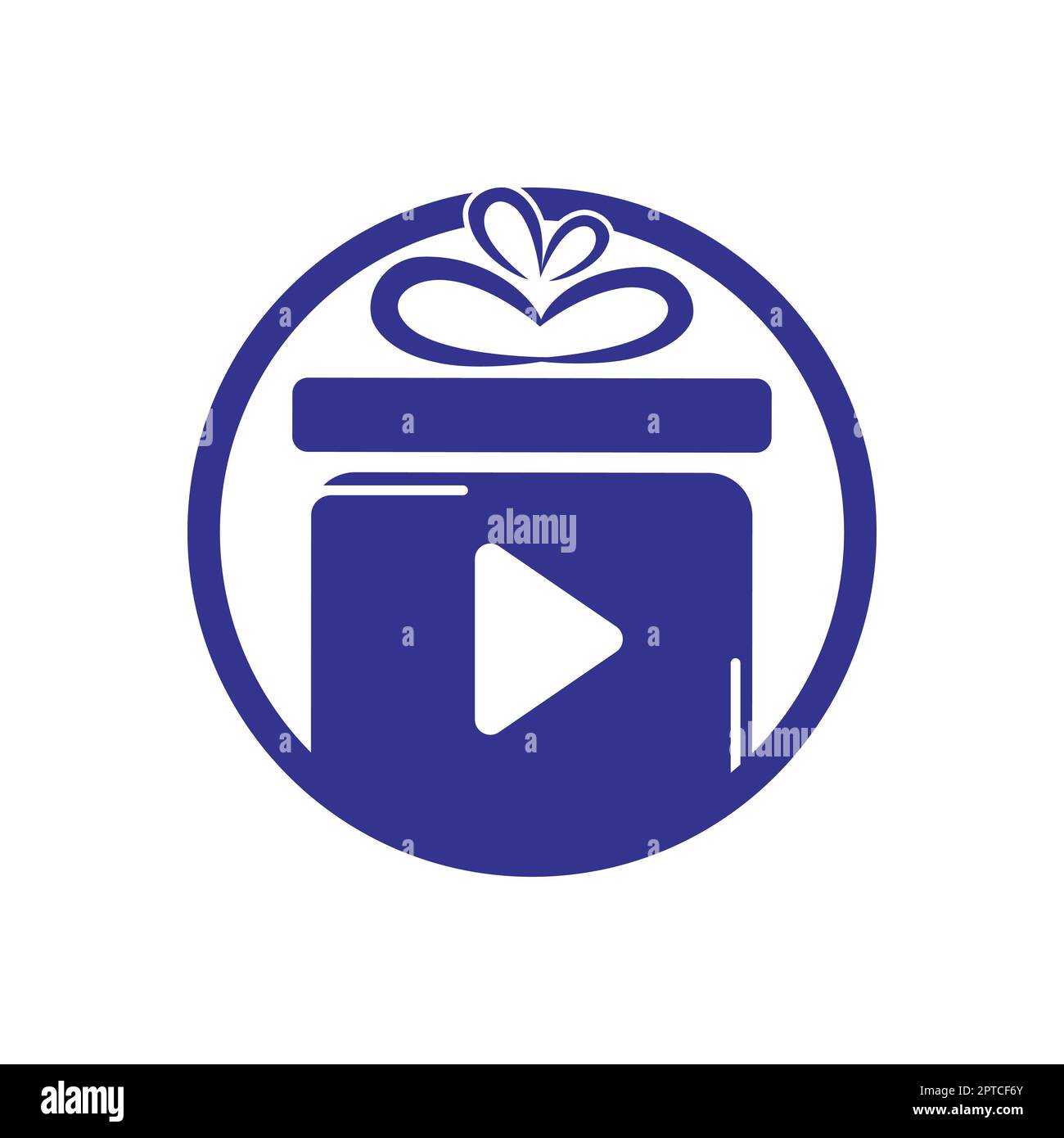 Gift video logo template design. Lovely cinema gift vector logo Stock ...