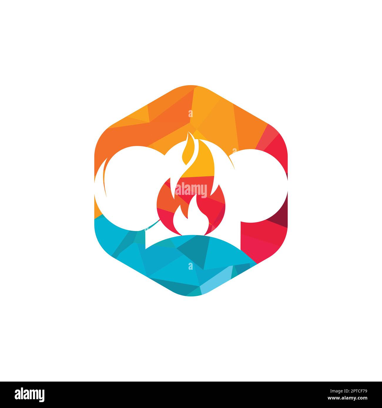 Hot chef hat vector logo design template. Chef hat and fire icon logo ...