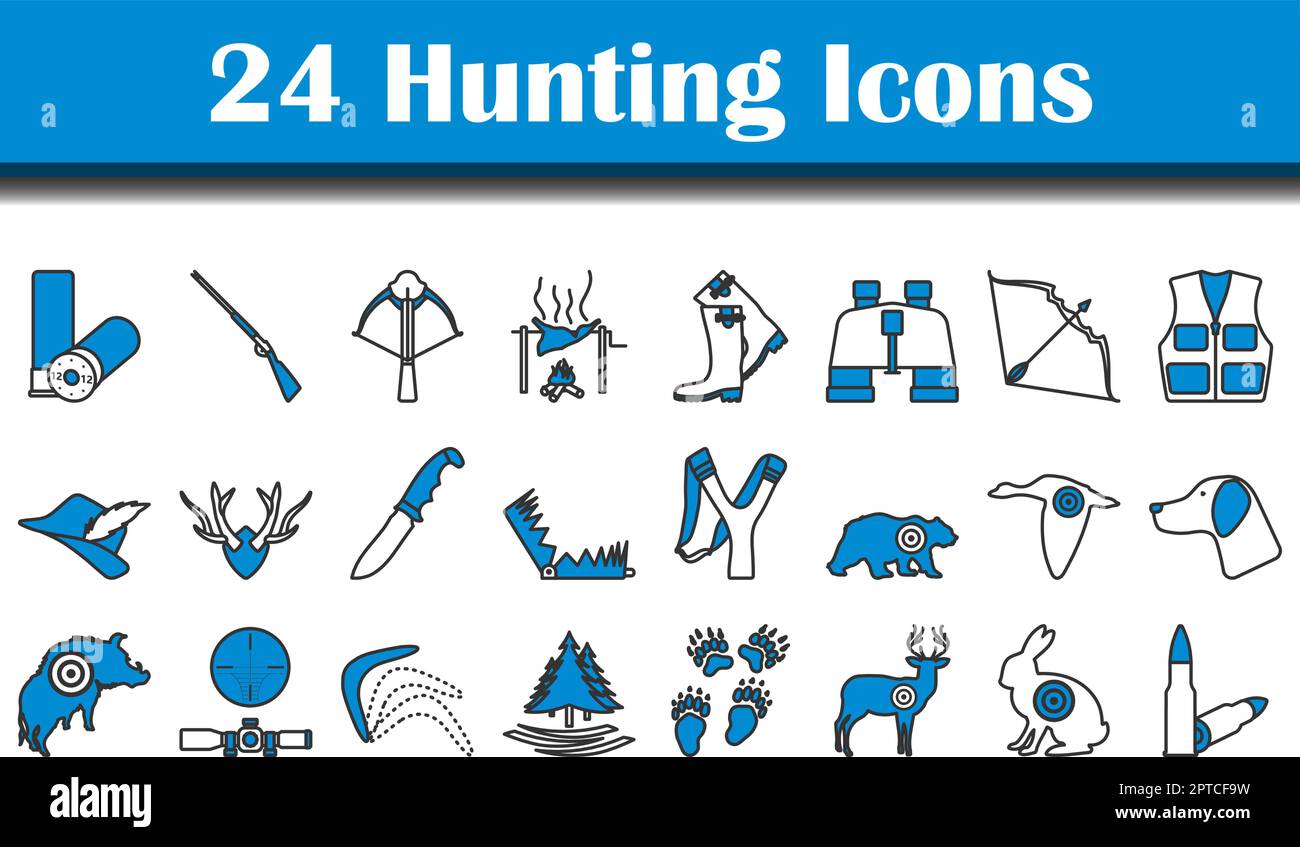 Hunting Icon Set Stock Vector Image & Art - Alamy