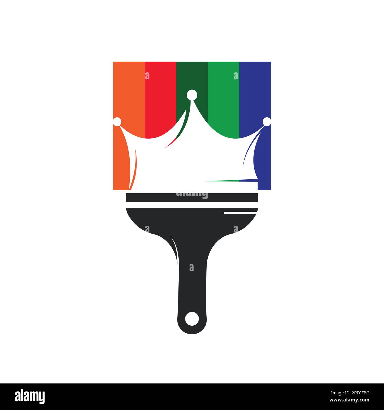 King paint vector logo design. Crown and paint brush icon Stock Vector ...