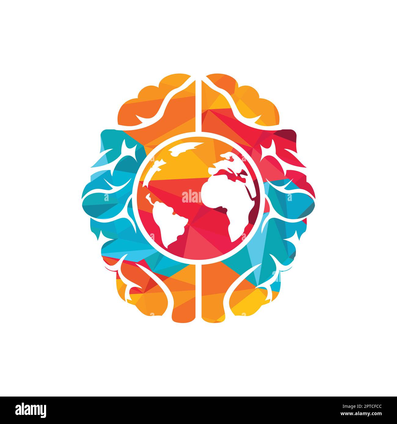 World brain vector logo template. Smart world logo symbol design Stock ...