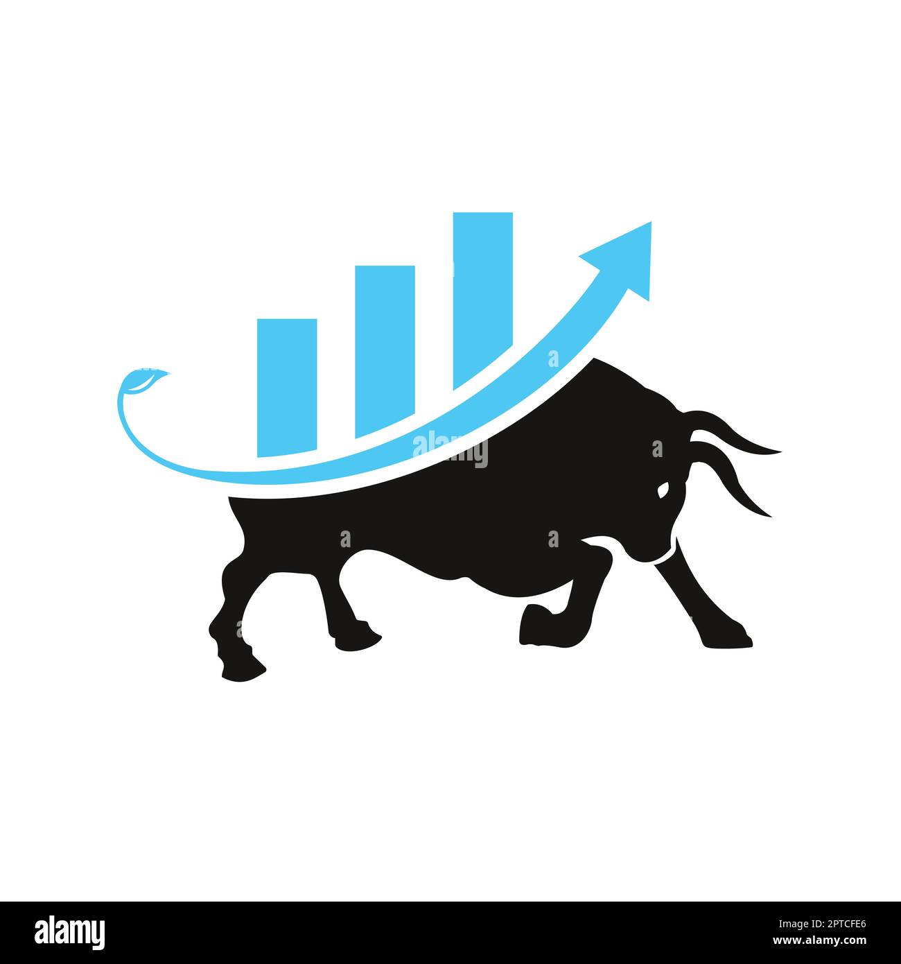 Financial bull logo design. Trade Bull Chart, finance logo. Economy ...