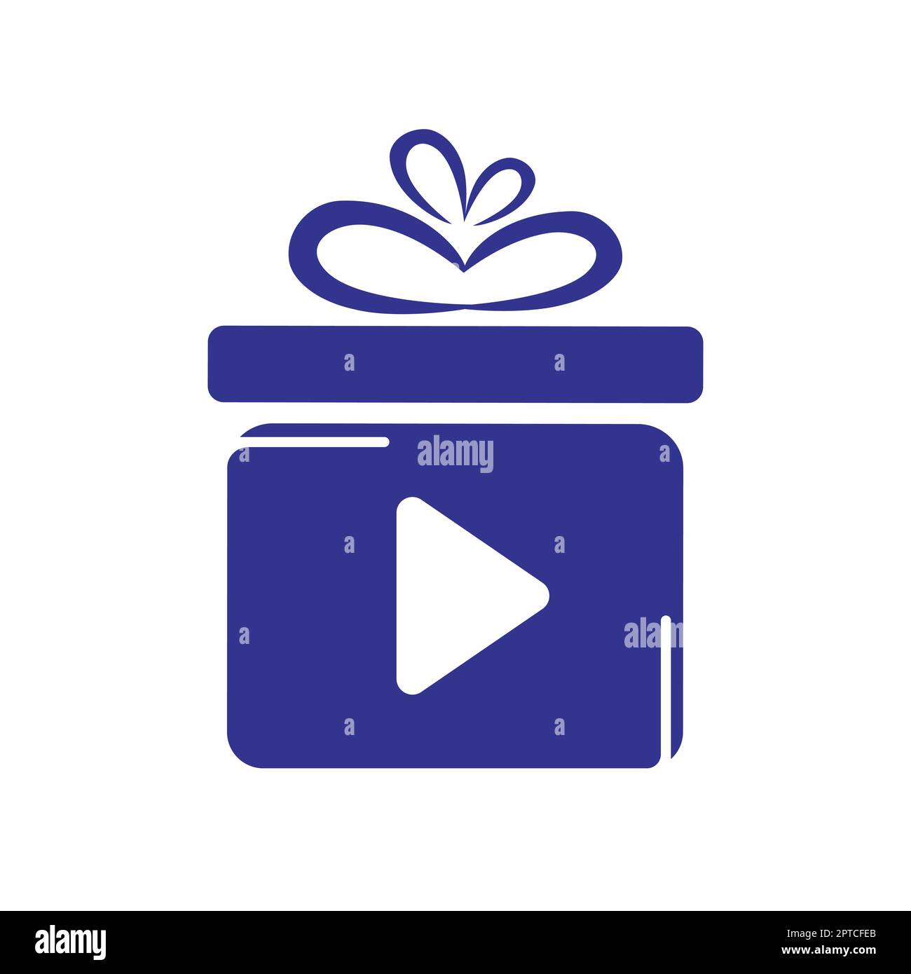 Gift video logo template design. Lovely cinema gift vector logo Stock ...
