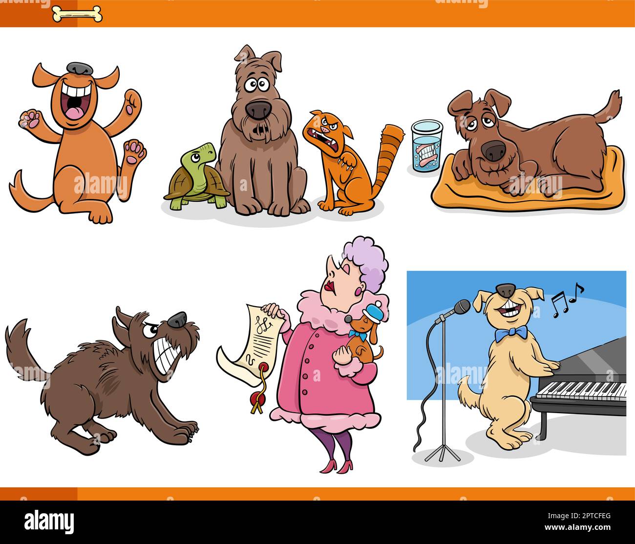 cartoon dogs and pets animal characters set Stock Vector Image & Art ...
