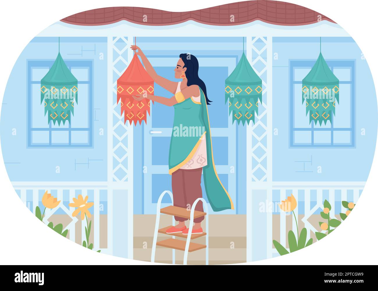 Saree hanging Stock Vector Images - Alamy