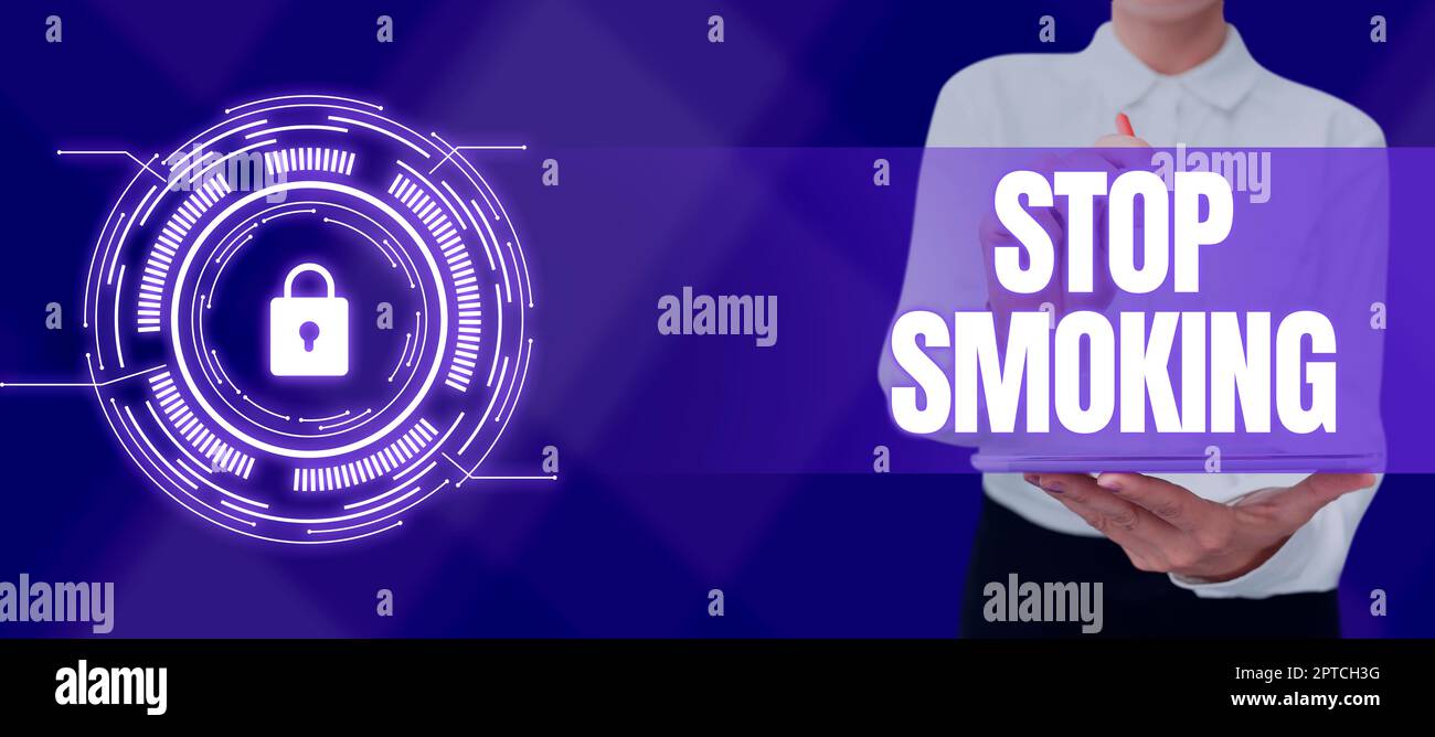 Text sign showing Stop Smoking, Concept meaning narrative style of ...