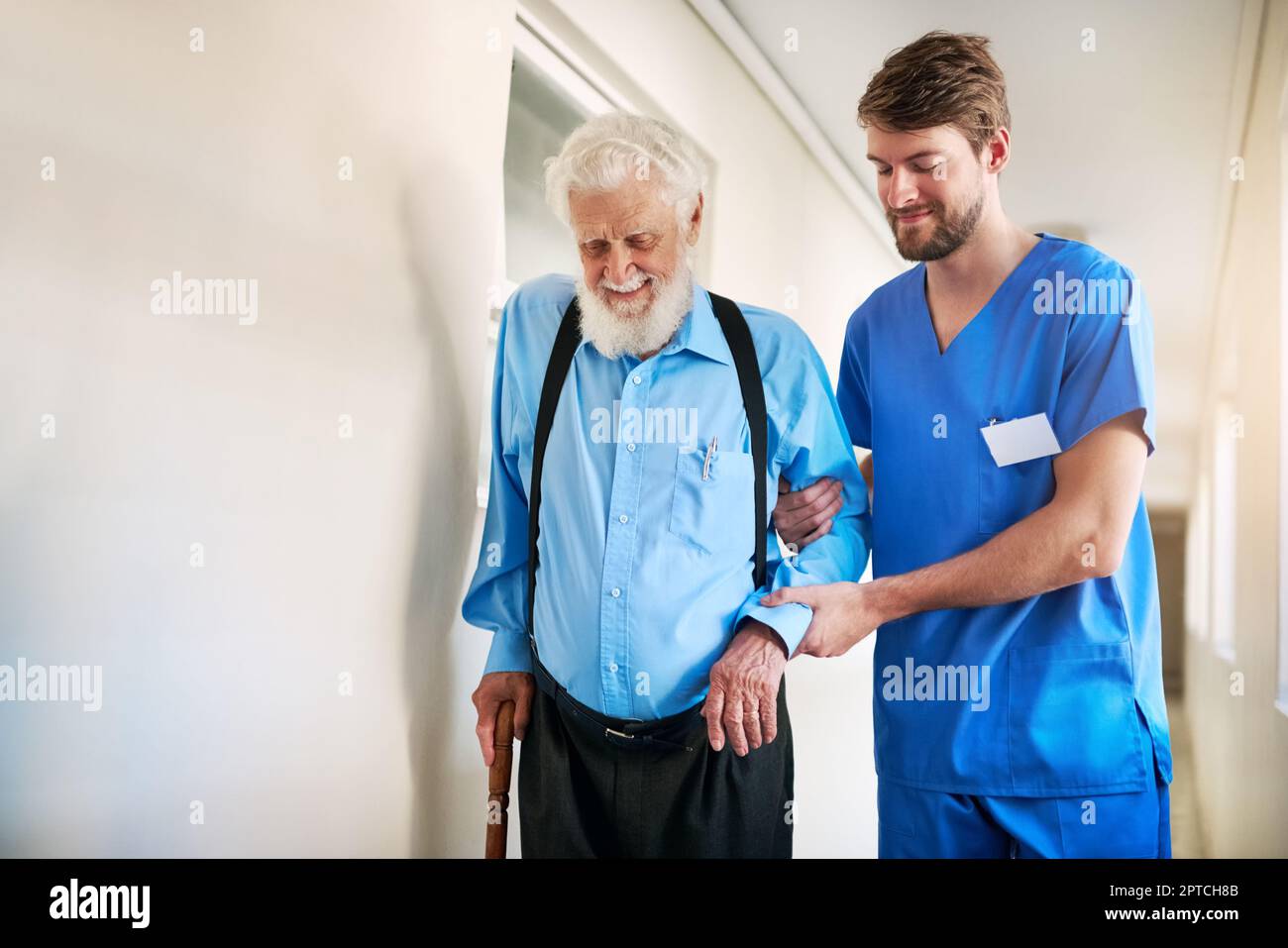 Nurse male walking down steps hi-res stock photography and images - Alamy
