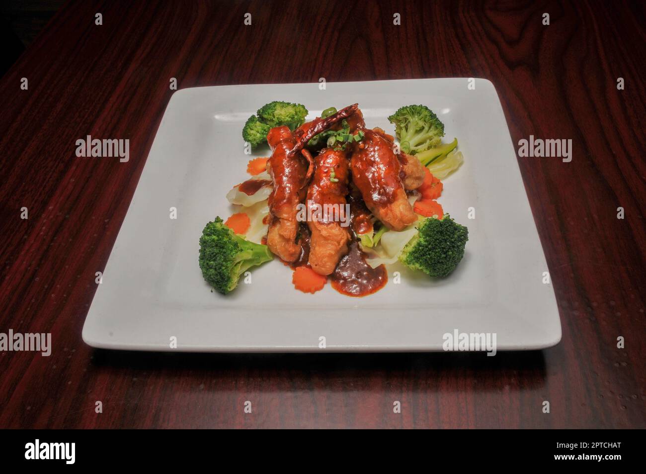 Delicious Japanese food known as volcano chicken Stock Photo - Alamy