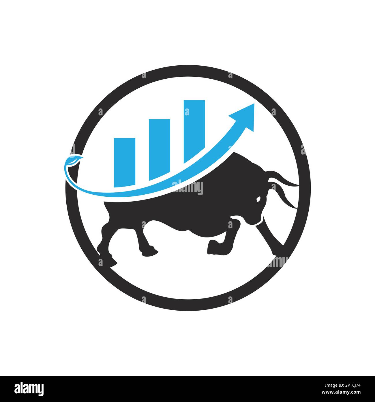 Financial bull logo design. Trade Bull Chart, finance logo. Economy ...