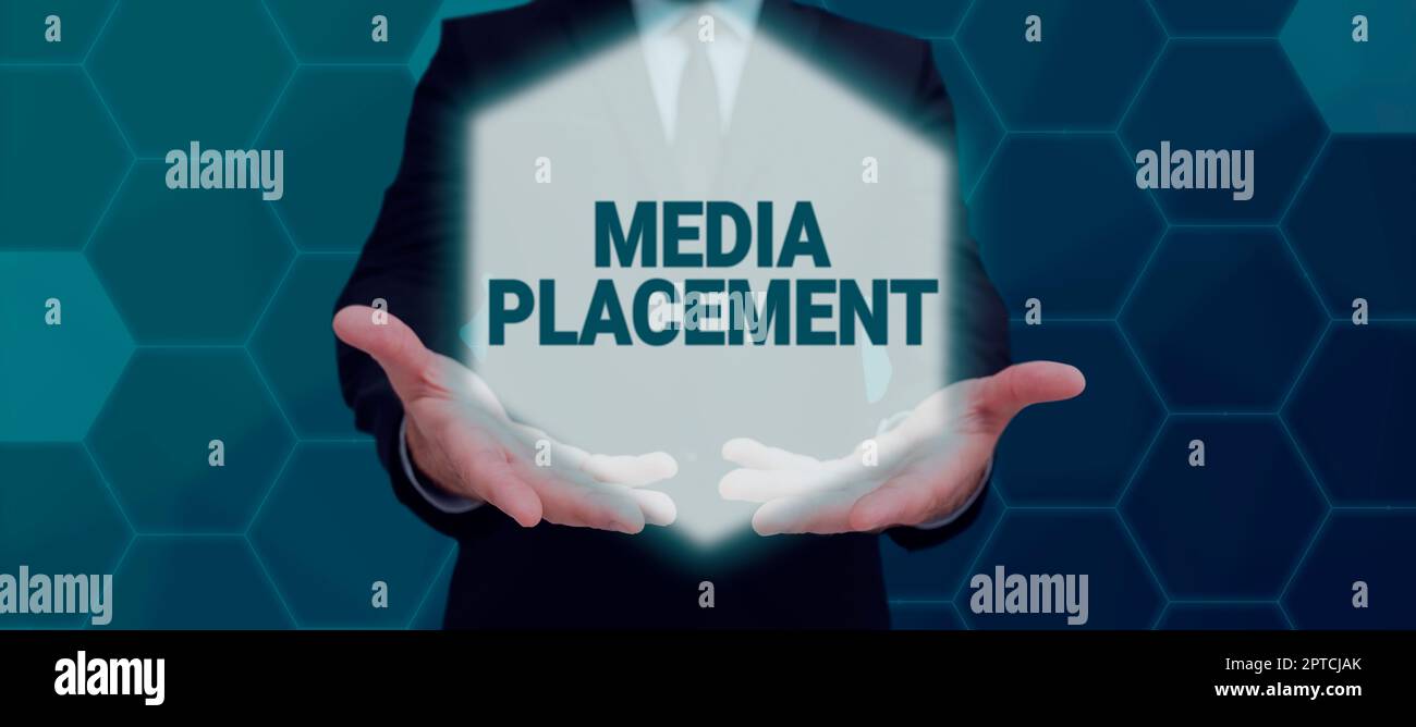 Text caption presenting Media Placement, Business idea inserting a ... Text caption presenting Media Placement, Business idea inserting a ...