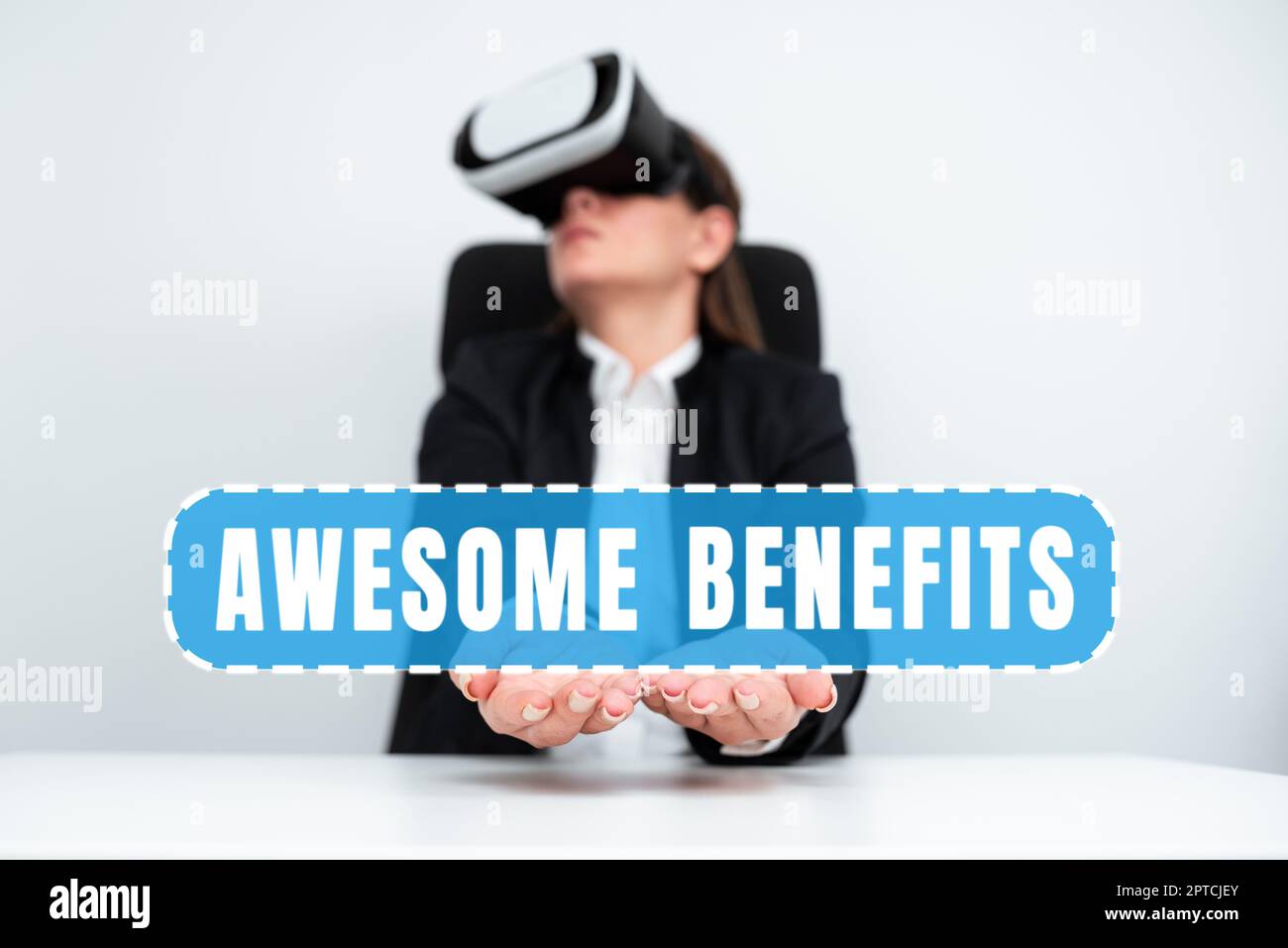 Text showing inspiration Awesome Benefits, Concept meaning tools for ...