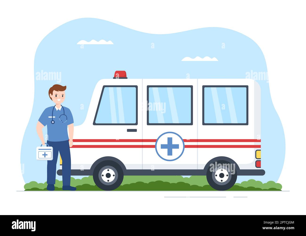 Medical Vehicle Ambulance Car or Emergency Service for Pick Up Patient ...