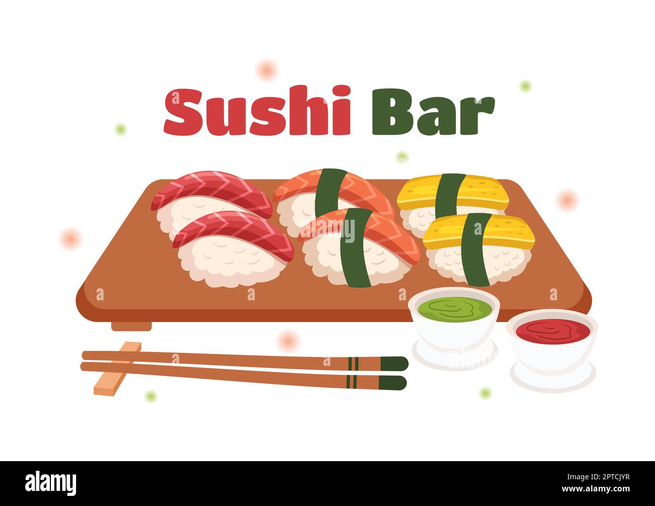 Sushi Bar Japan Asian Food or Restaurant of Sashimi and Rolls for ...
