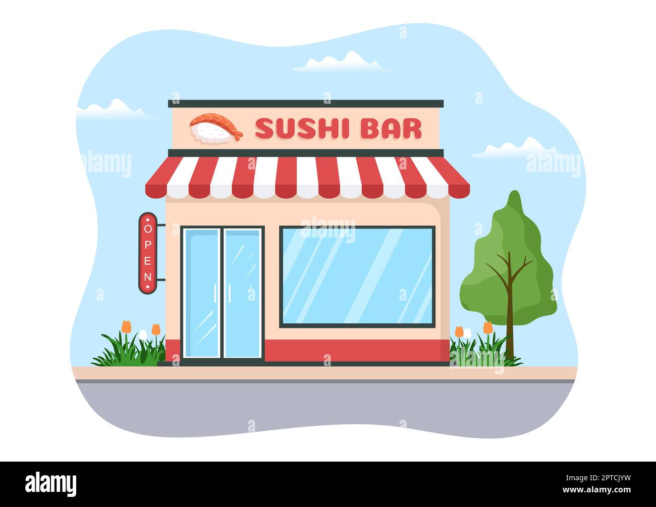 Sushi Bar Japan Asian Food or Restaurant of Sashimi and Rolls for ...