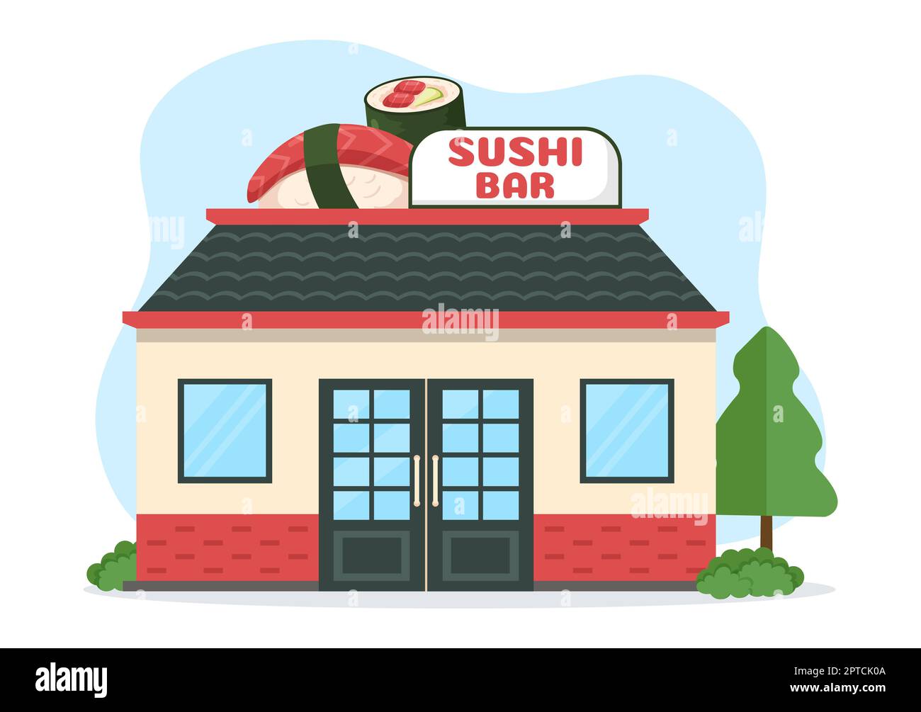 Sushi Bar Japan Asian Food or Restaurant of Sashimi and Rolls for ...