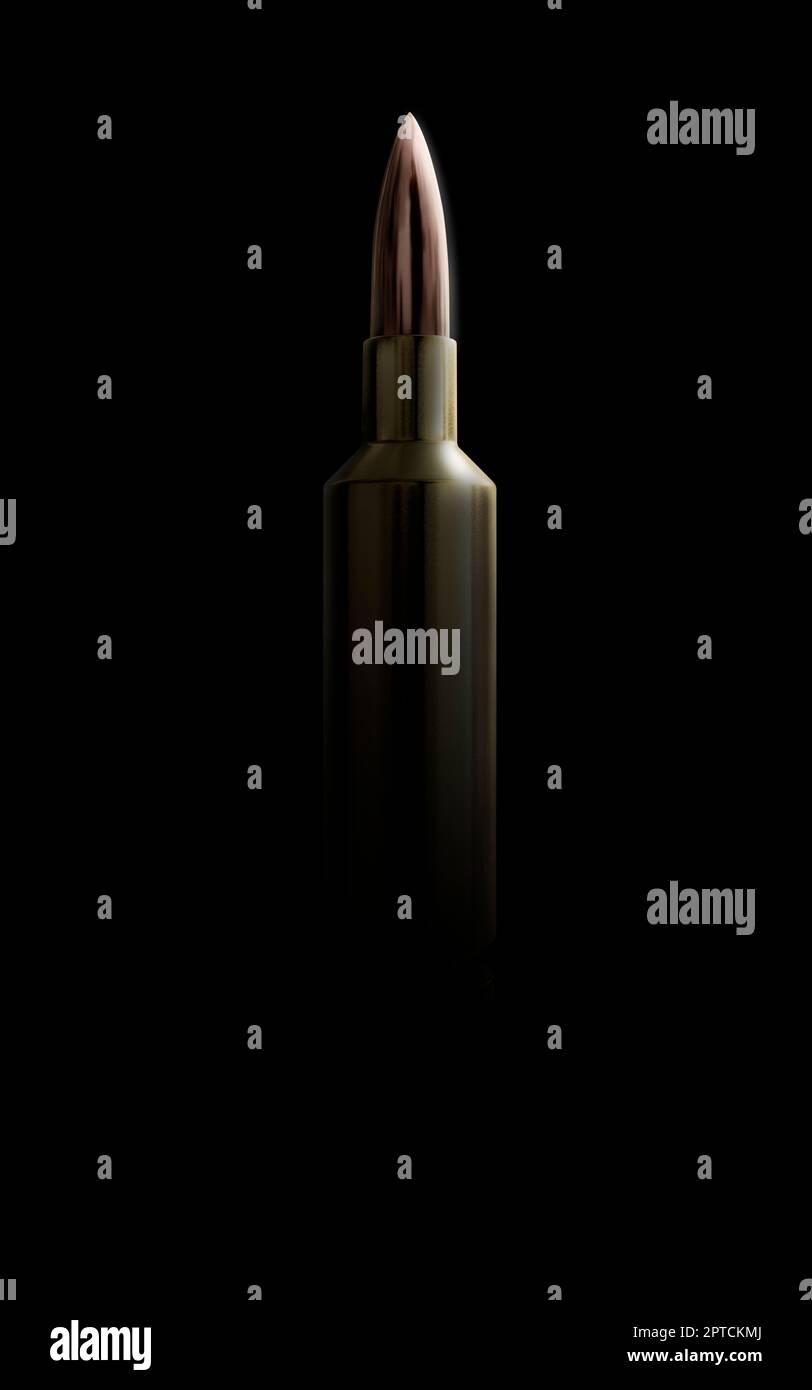Bullets on a black shadow background. 3D render Stock Photo - Alamy