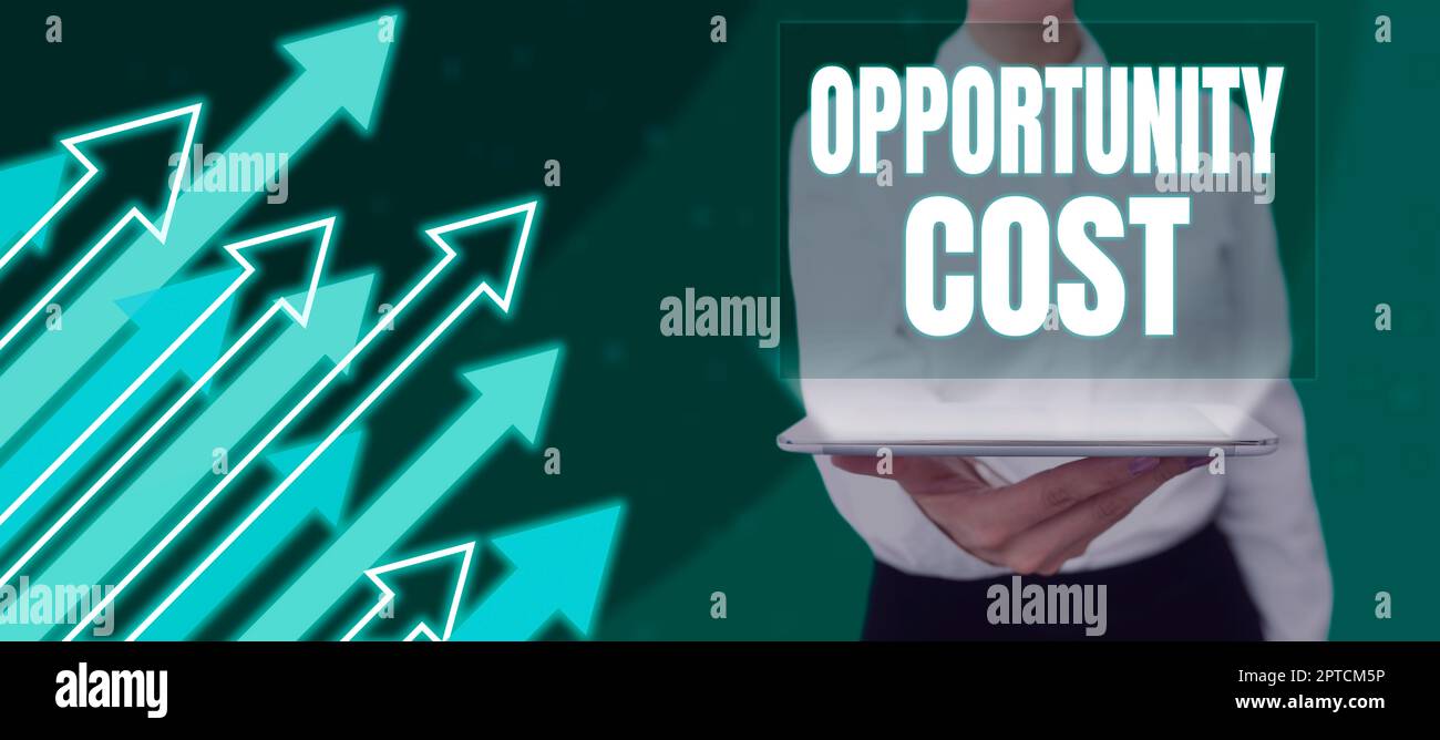 Text caption presenting Opportunity Cost, Word for jobs handled or ...